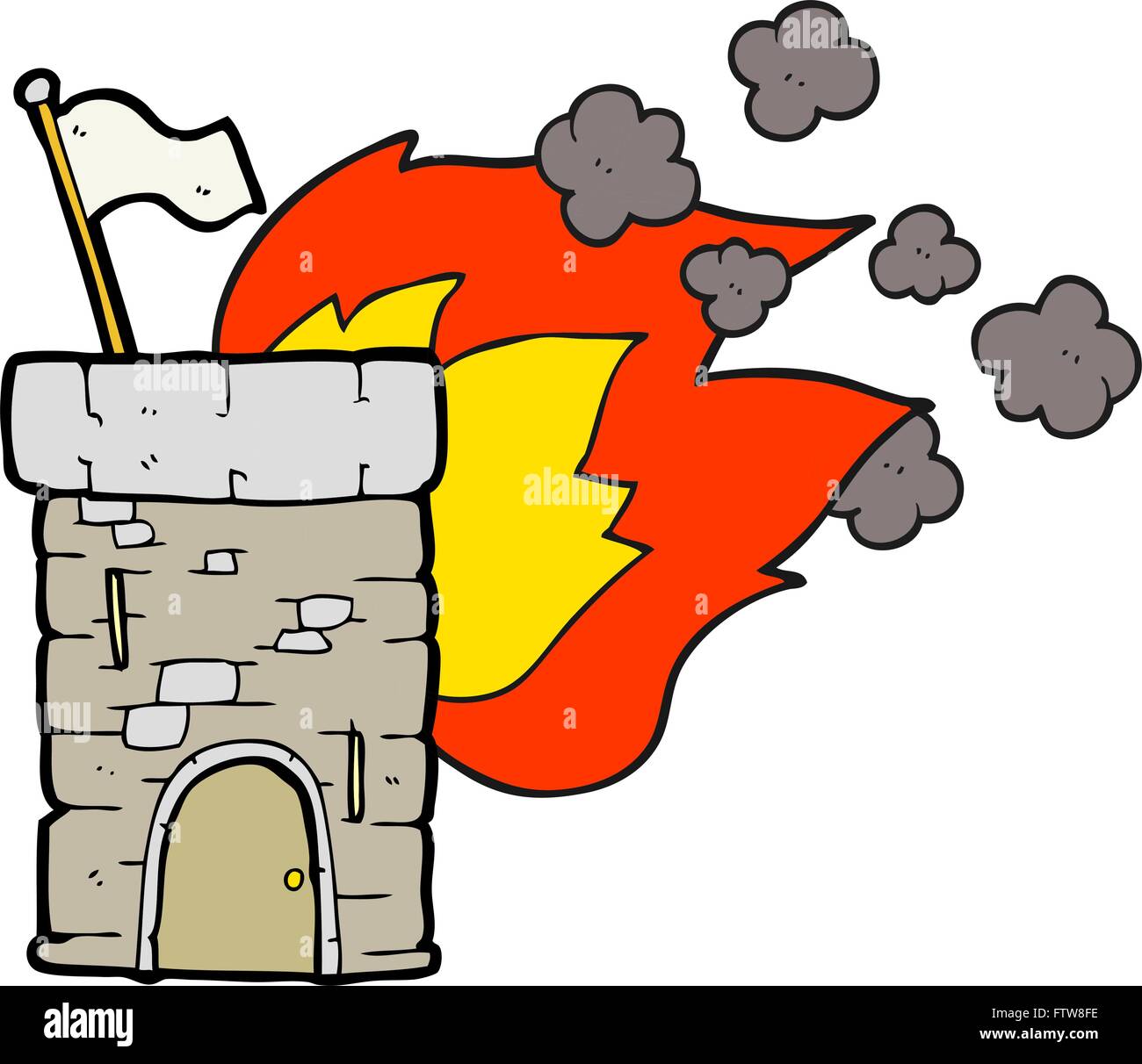 Freehand drawn retro cartoon burning hi-res stock photography and ...