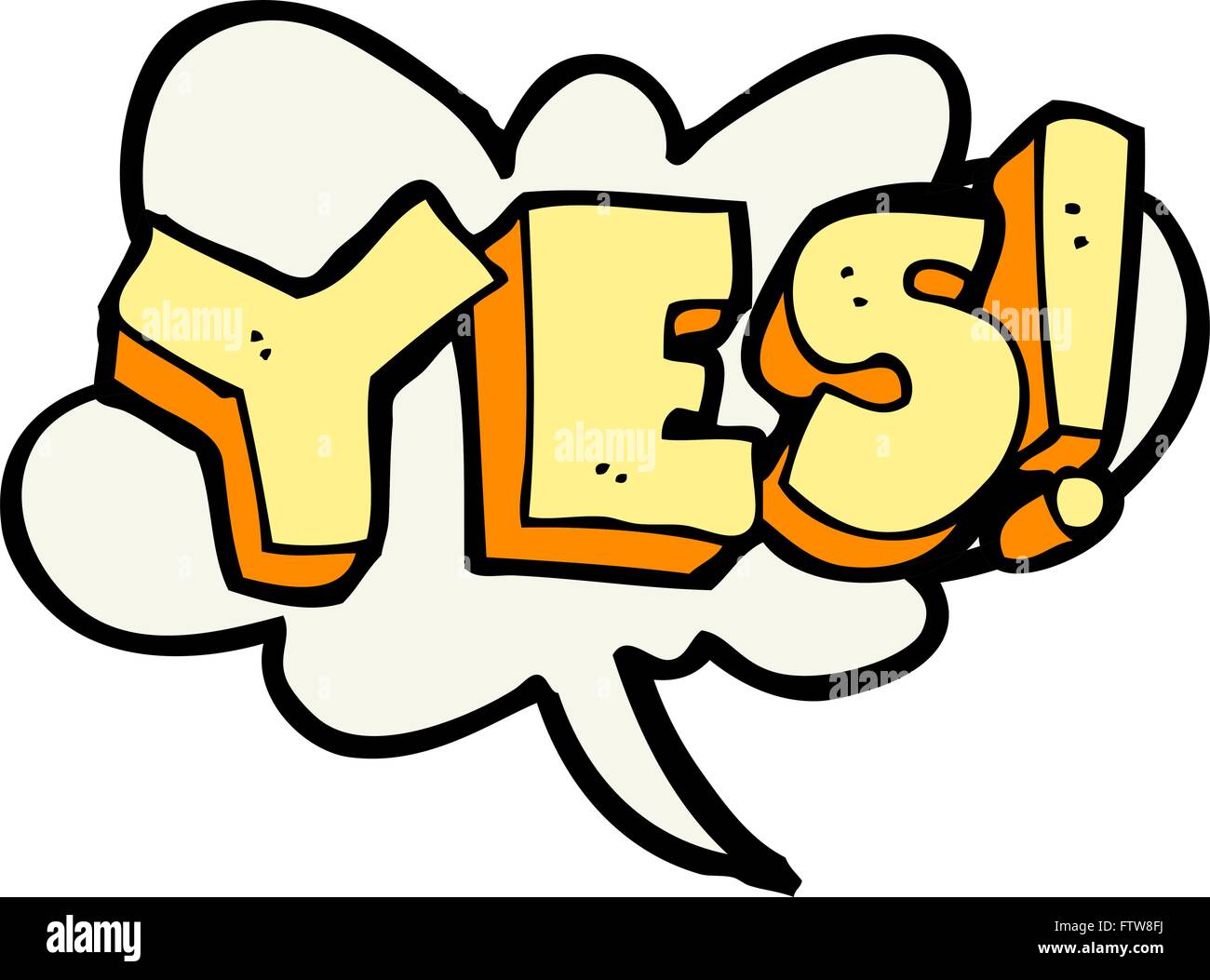 Freehand drawn cartoon yes design hi-res stock photography and images ...