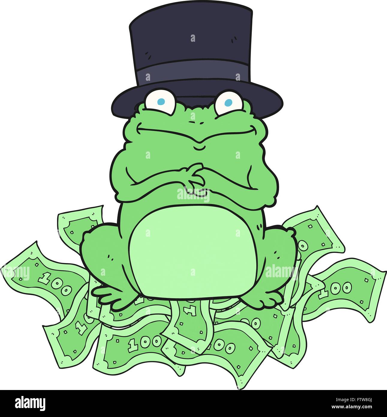 freehand drawn cartoon rich frog in top hat Stock Vector Image & Art ...