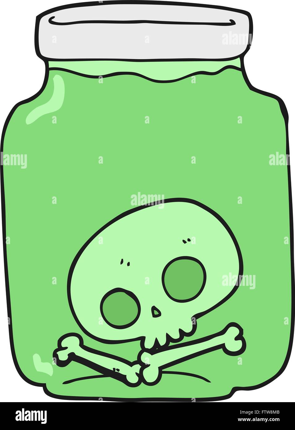 freehand drawn cartoon jar with skull Stock Vector Image & Art - Alamy