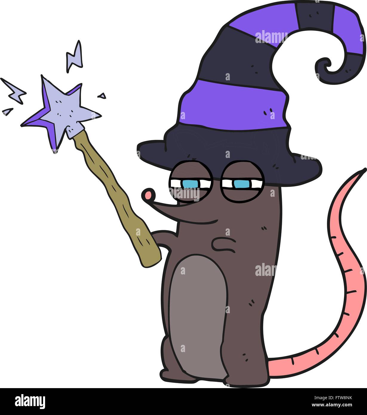 freehand drawn cartoon magic witch mouse Stock Vector Image & Art - Alamy