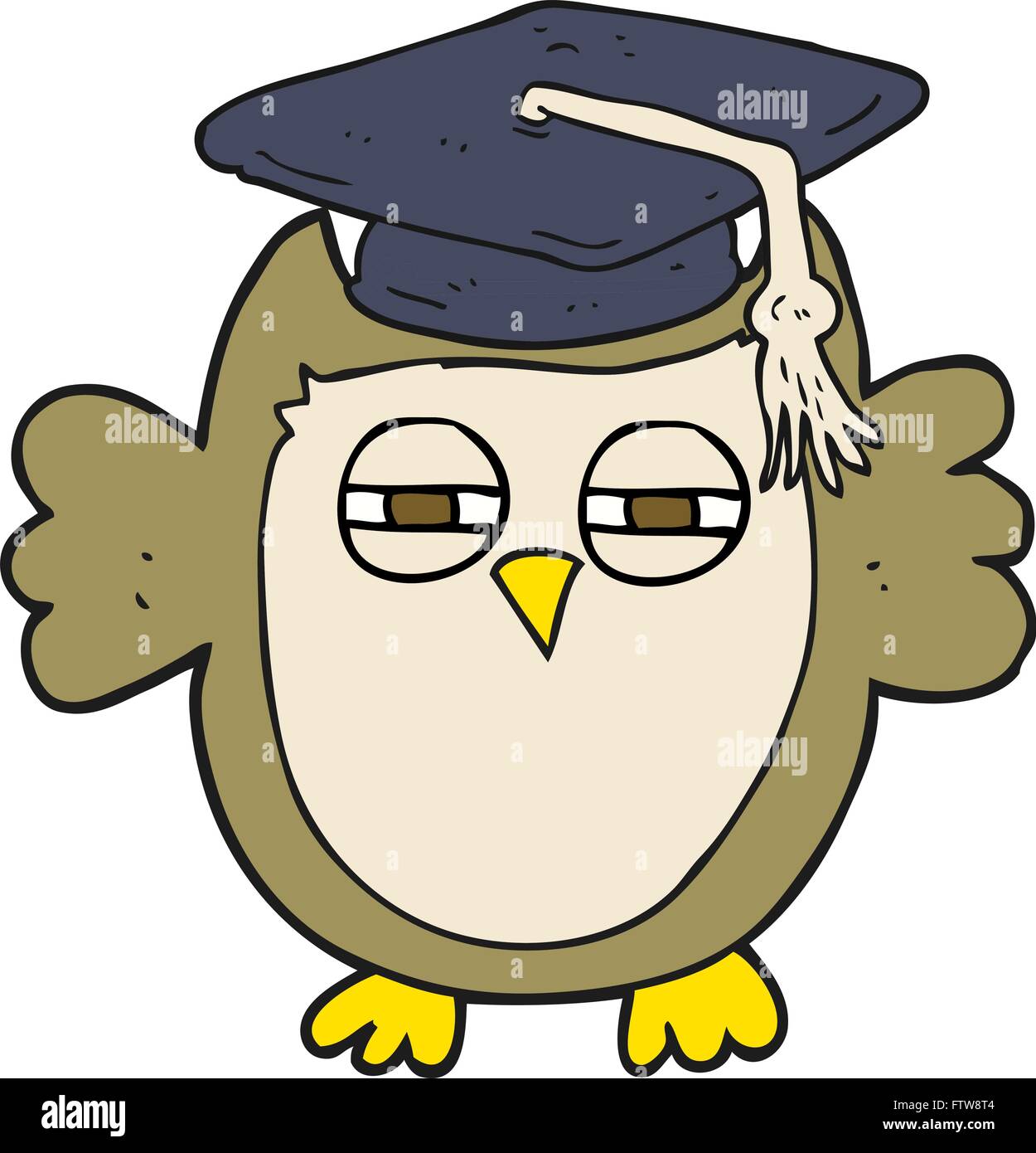 freehand drawn cartoon clever owl Stock Vector Image & Art - Alamy