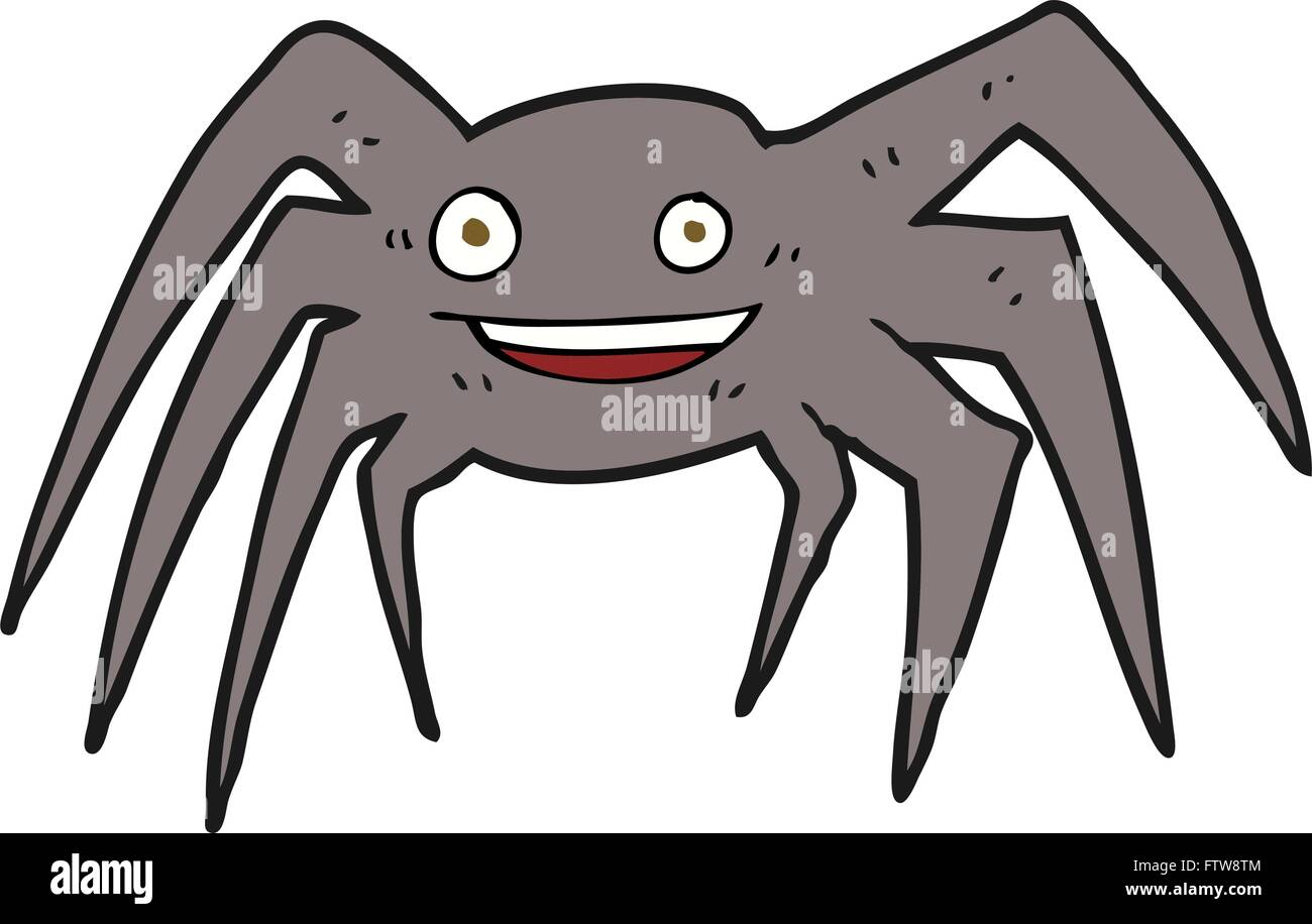 freehand drawn cartoon happy spider Stock Vector Image & Art - Alamy