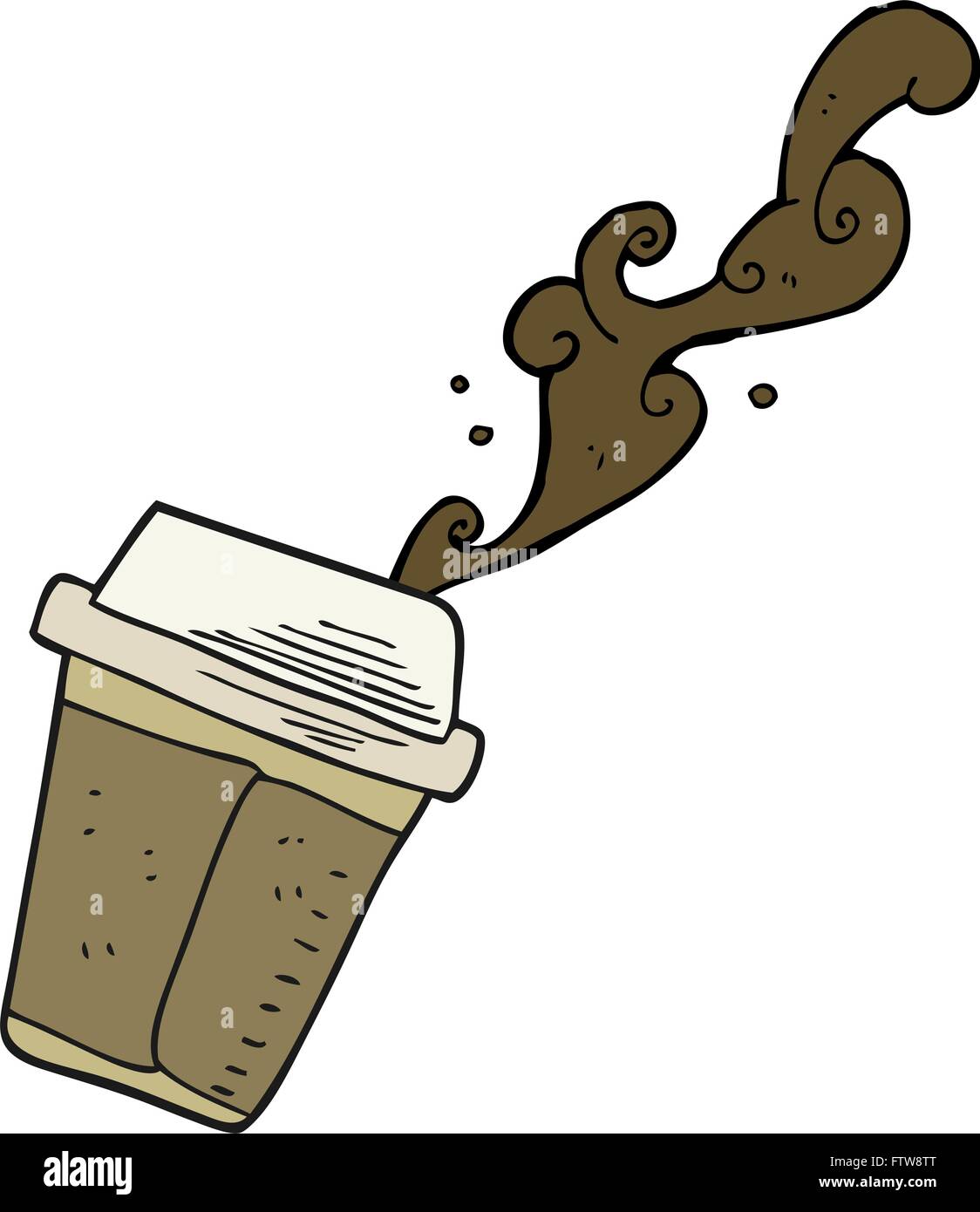 freehand drawn cartoon spilling coffee Stock Vector Image & Art - Alamy