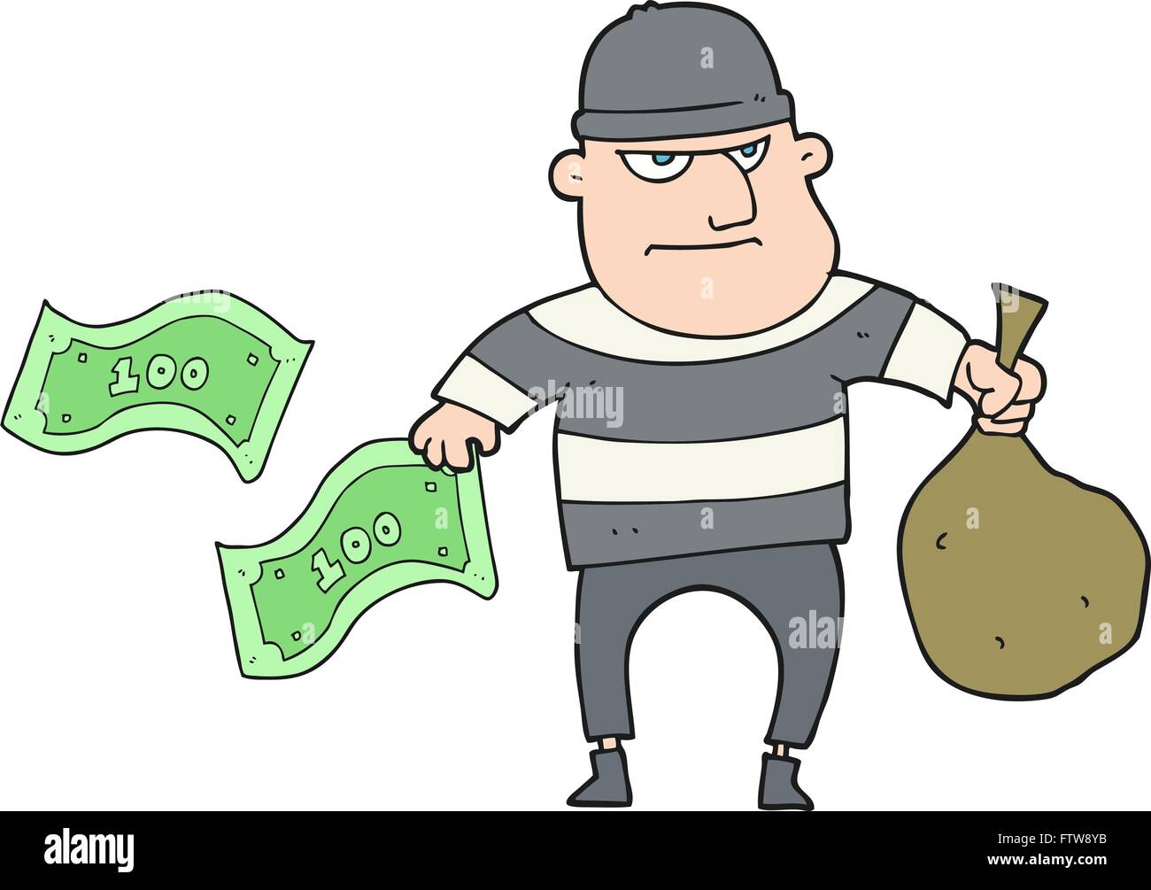 freehand drawn cartoon bank robber Stock Vector Image & Art - Alamy