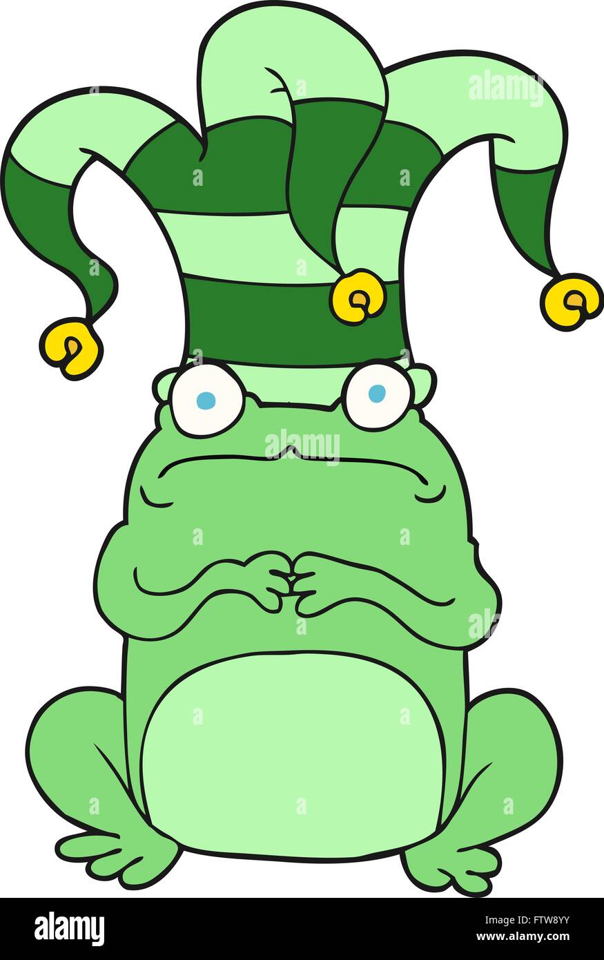 freehand drawn cartoon frog wearing jester hat Stock Vector Image & Art ...