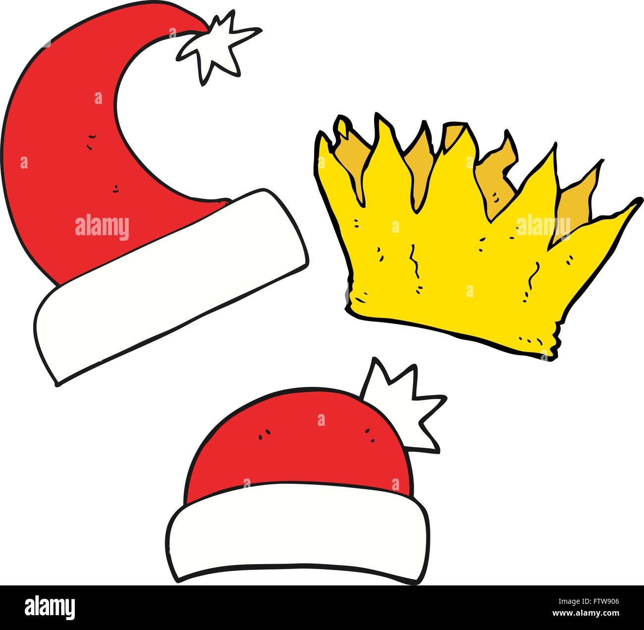 freehand drawn cartoon christmas hats Stock Vector Image & Art - Alamy