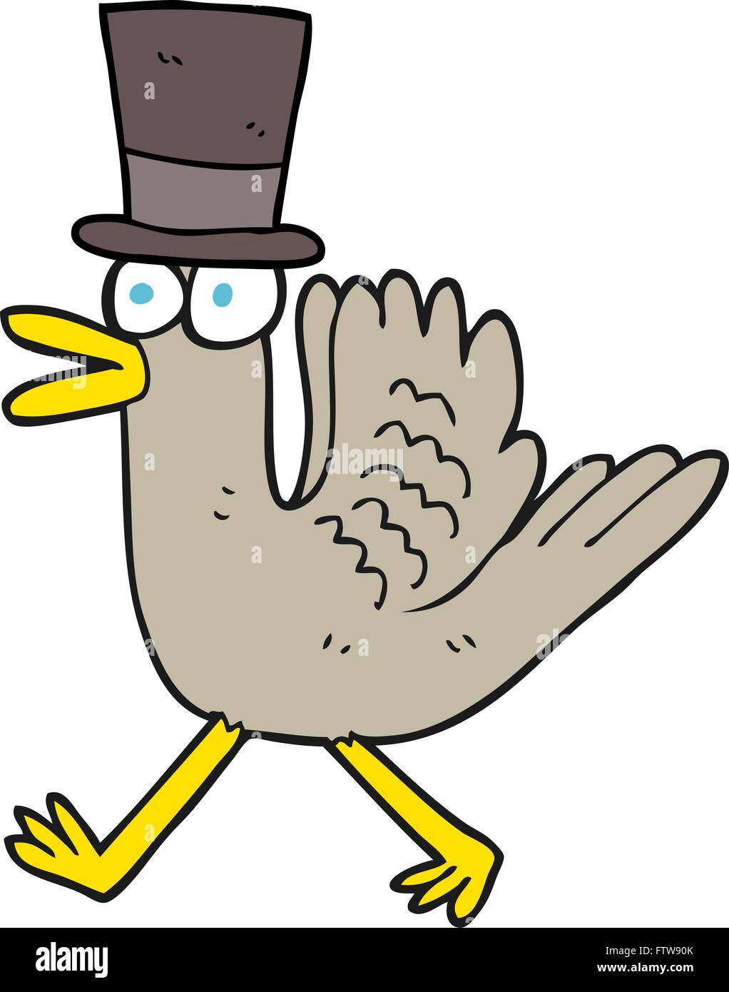 freehand drawn cartoon duck in top hat Stock Vector Image & Art - Alamy