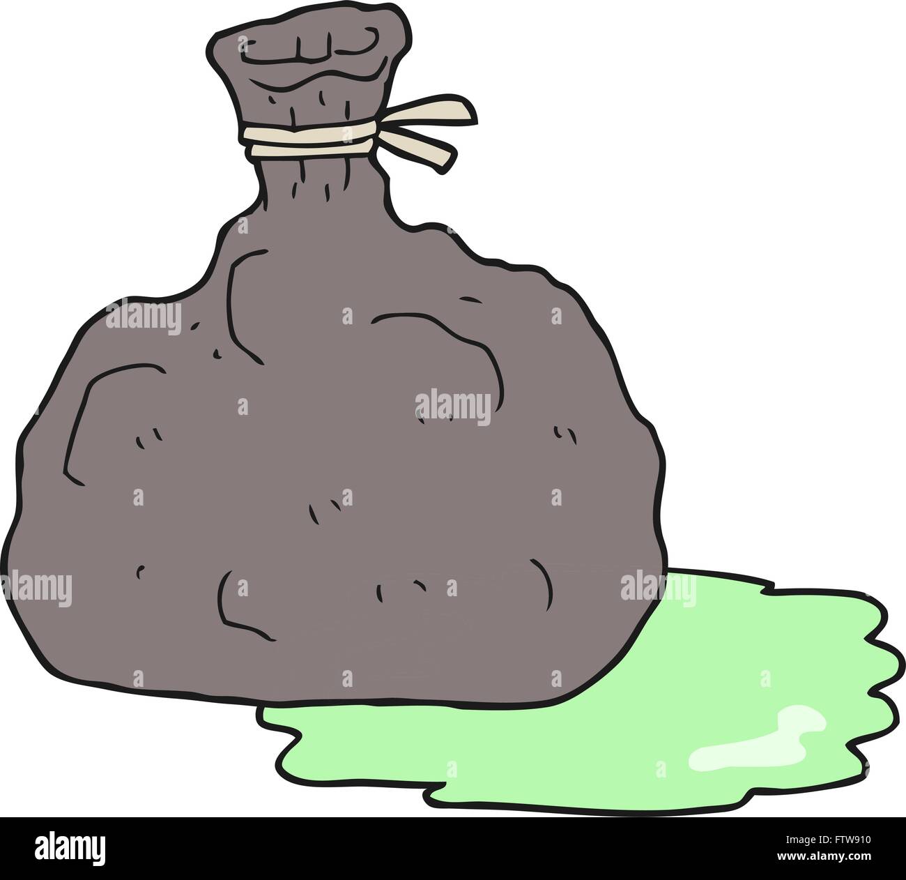 freehand drawn cartoon bag of garbage Stock Vector Image & Art - Alamy