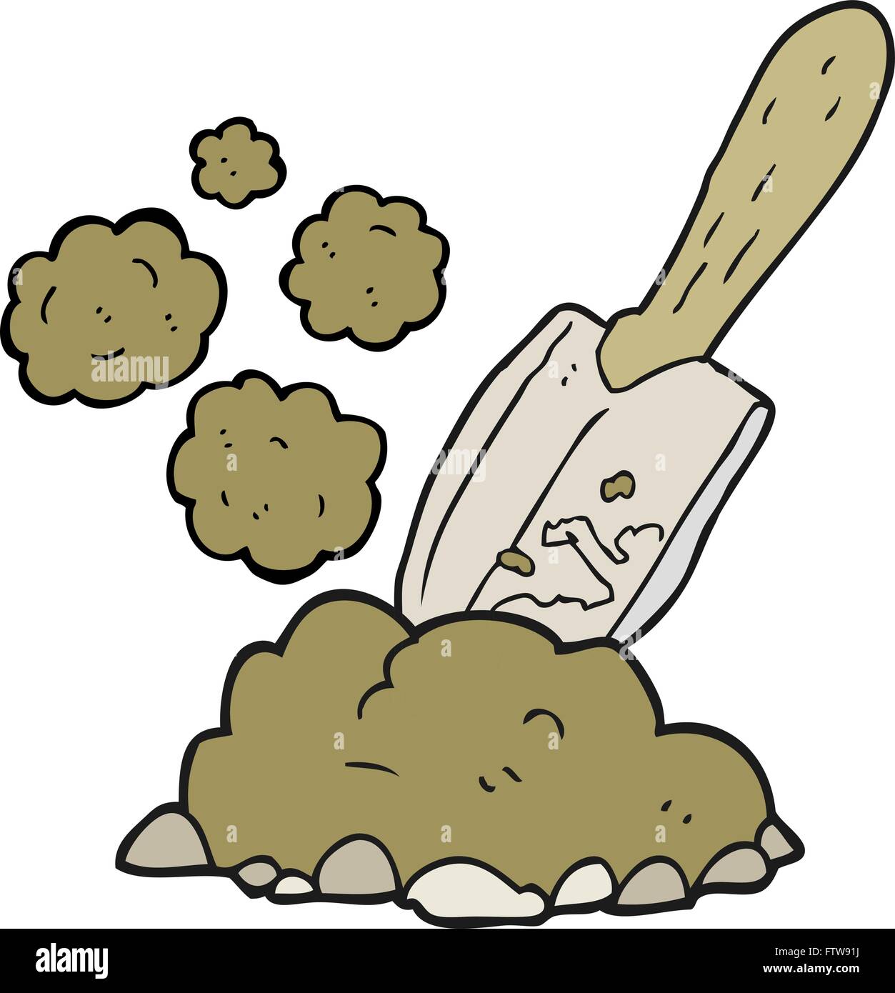 freehand drawn cartoon trowel digging earth Stock Vector Image & Art ...