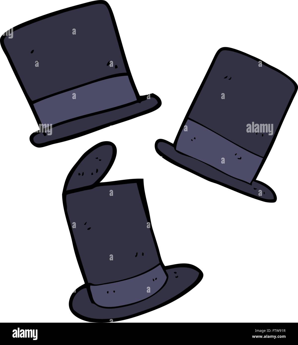 freehand drawn cartoon top hats Stock Vector Image & Art - Alamy