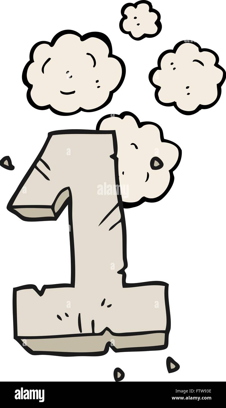 freehand drawn cartoon stone number one Stock Vector Image & Art - Alamy
