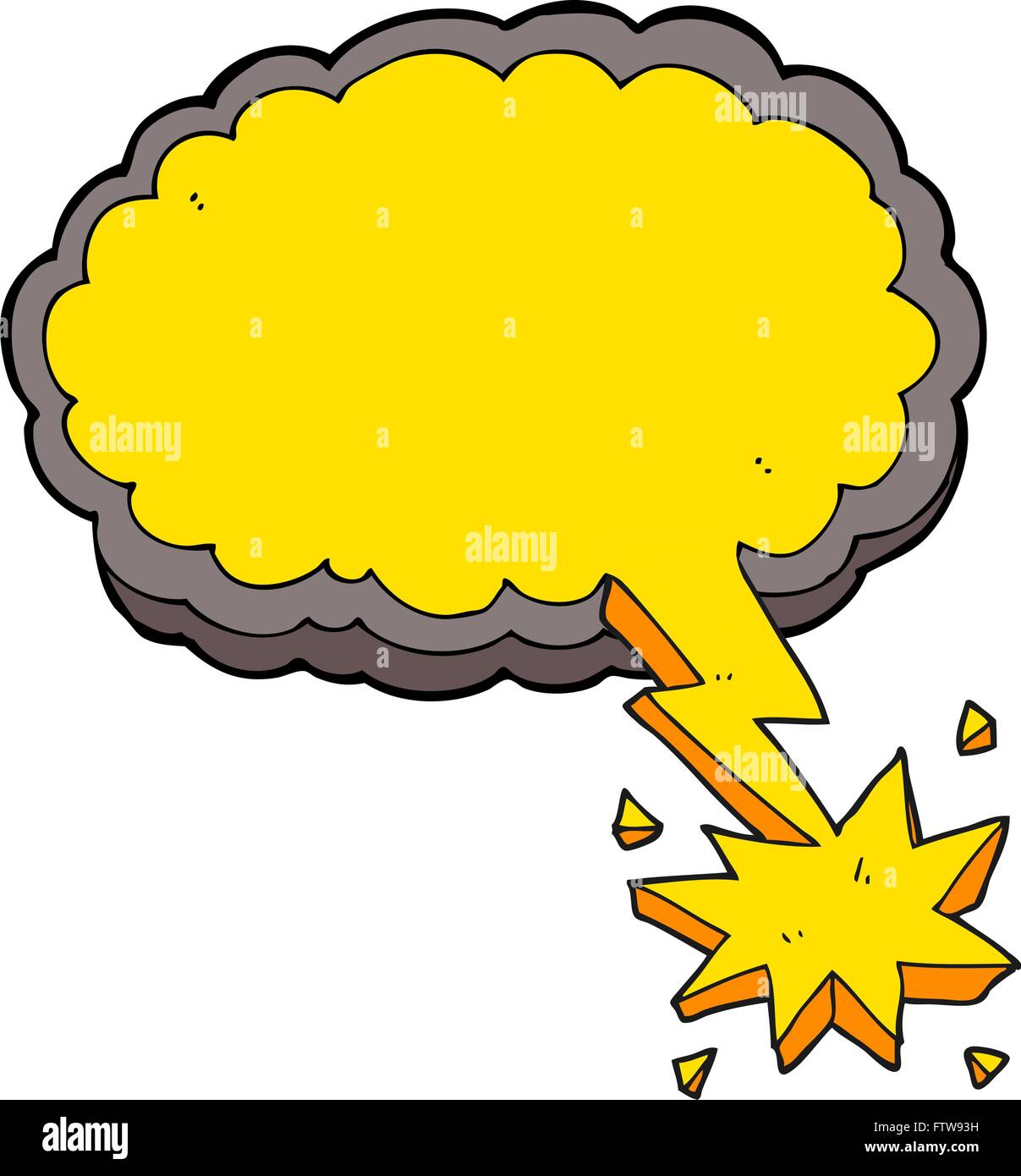 freehand drawn cartoon lighting strike symbol Stock Vector Image & Art ...
