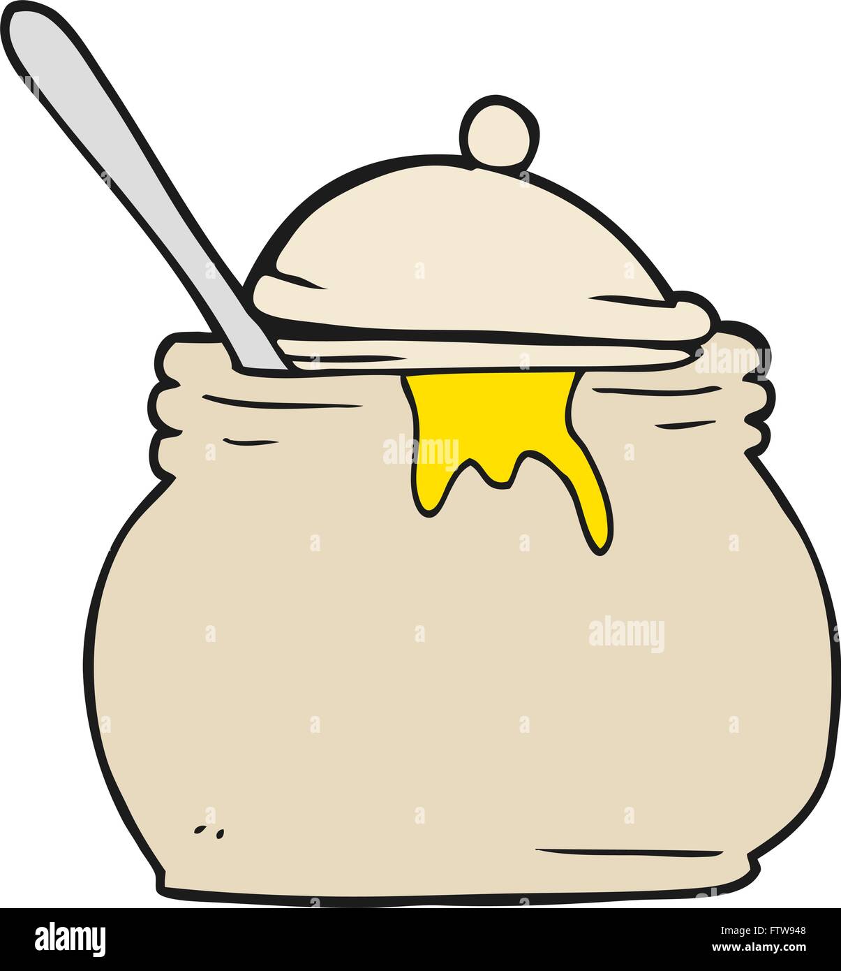 freehand drawn cartoon mustard pot Stock Vector Image & Art - Alamy