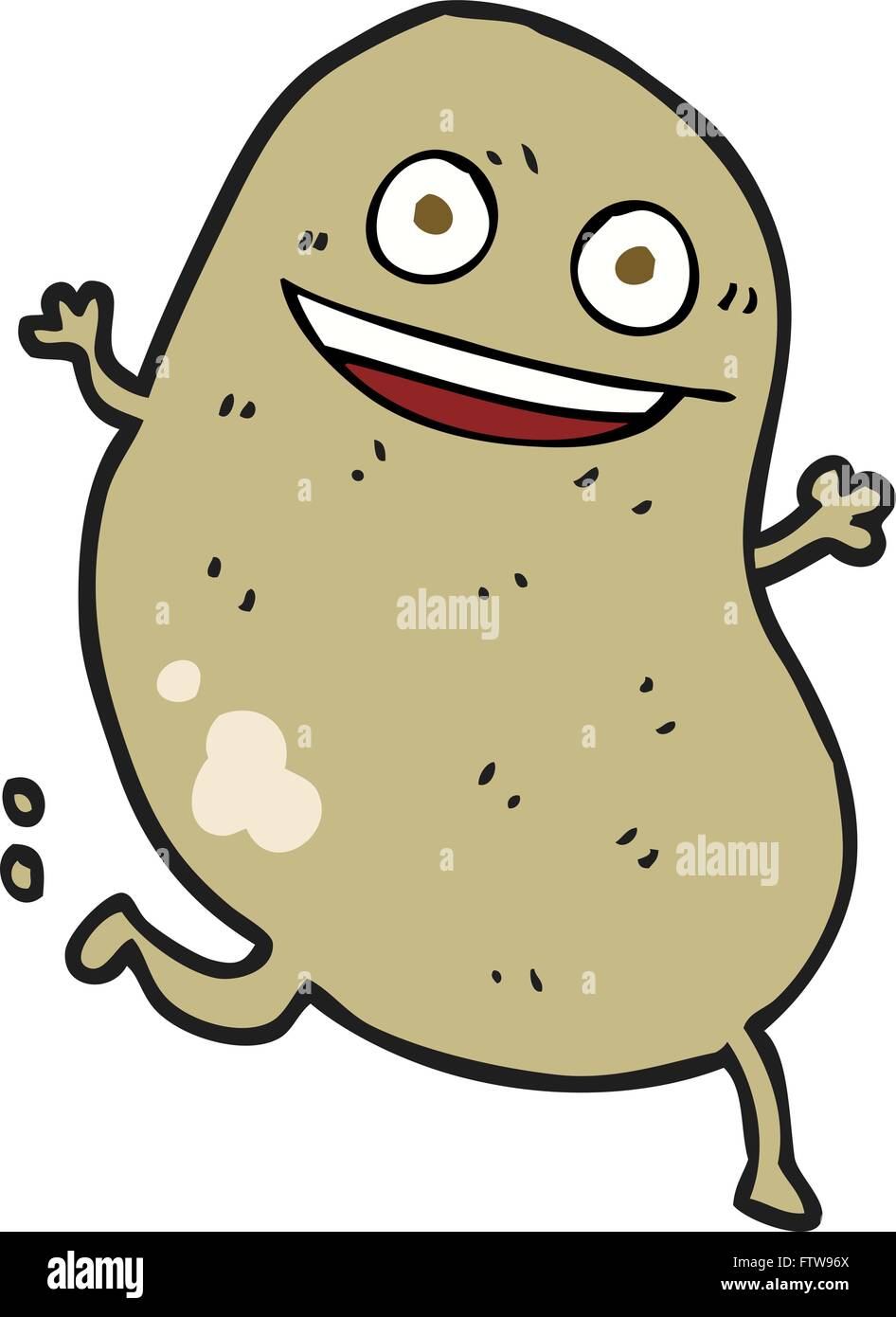 freehand drawn cartoon potato running Stock Vector Image & Art - Alamy