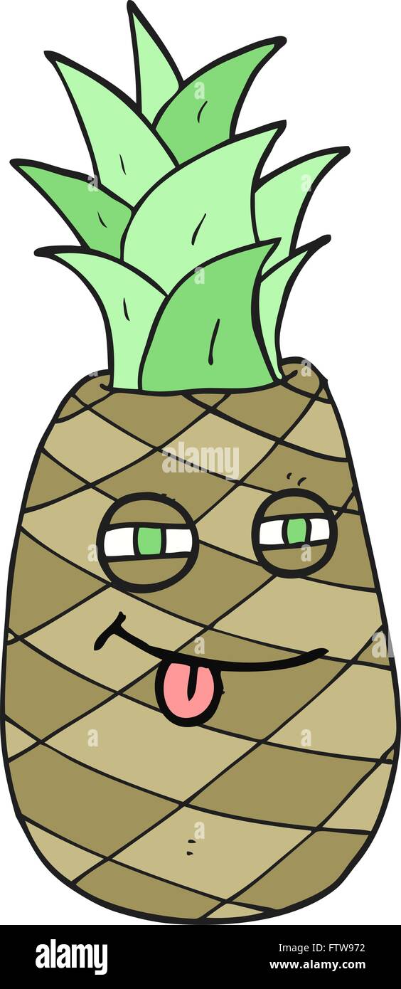 freehand drawn cartoon pineapple Stock Vector Image & Art - Alamy