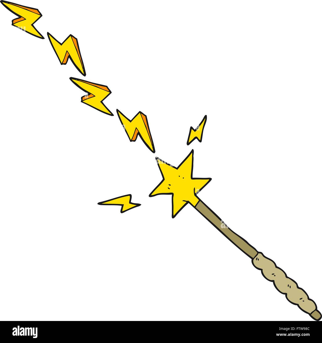 freehand drawn cartoon magic wand Stock Vector Image & Art - Alamy