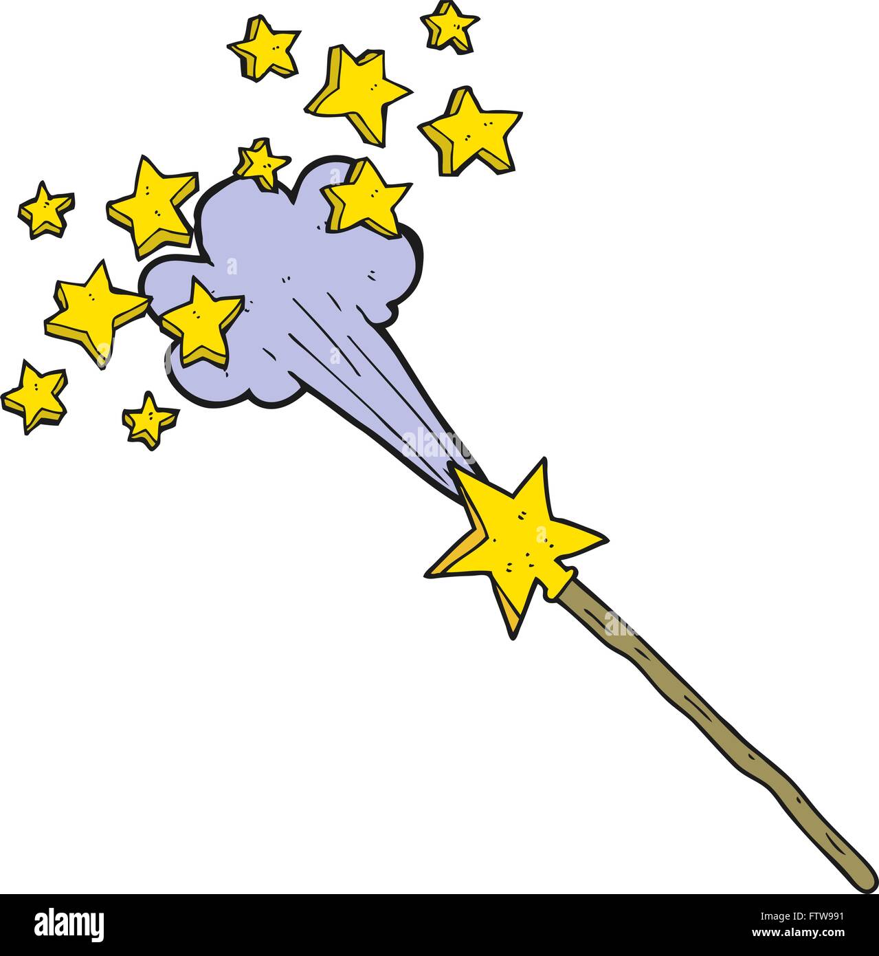 freehand drawn cartoon magic wand Stock Vector Image & Art - Alamy