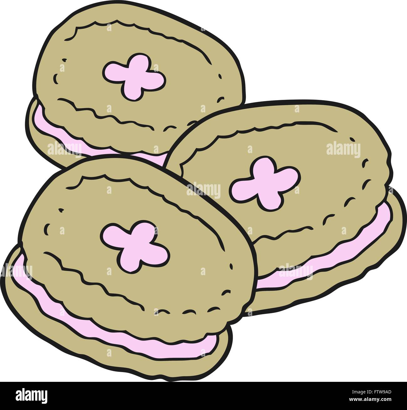 freehand drawn cartoon biscuits Stock Vector Image & Art - Alamy