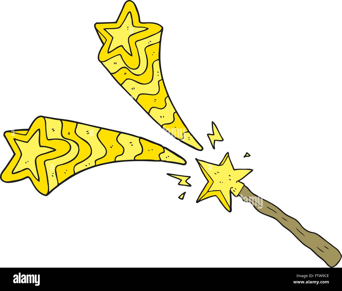 freehand drawn cartoon magic wand Stock Vector Image & Art - Alamy