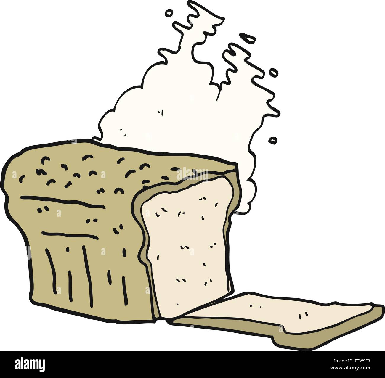 freehand drawn cartoon fresh baked bread Stock Vector Image & Art - Alamy