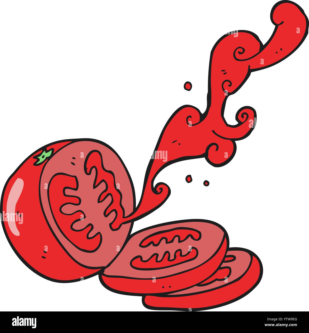 freehand drawn cartoon sliced tomato Stock Vector Image & Art - Alamy