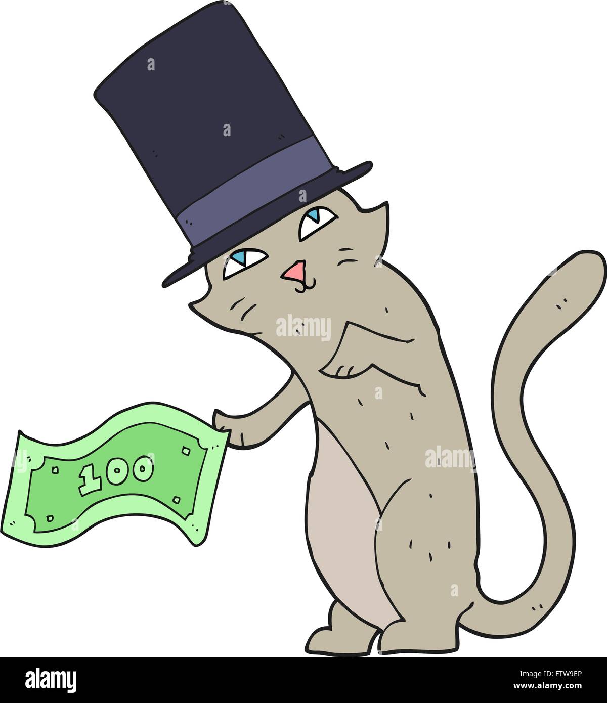 freehand drawn cartoon rich cat Stock Vector Image & Art - Alamy