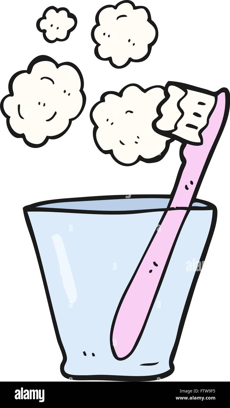 Freehand drawn retro cartoon toothbrush hi-res stock photography and ...