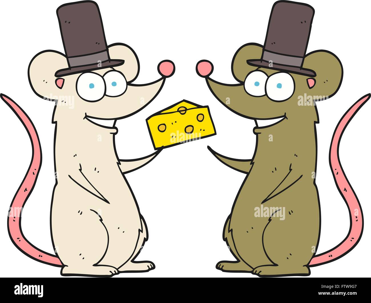 freehand drawn cartoon mice with cheese Stock Vector Image & Art - Alamy