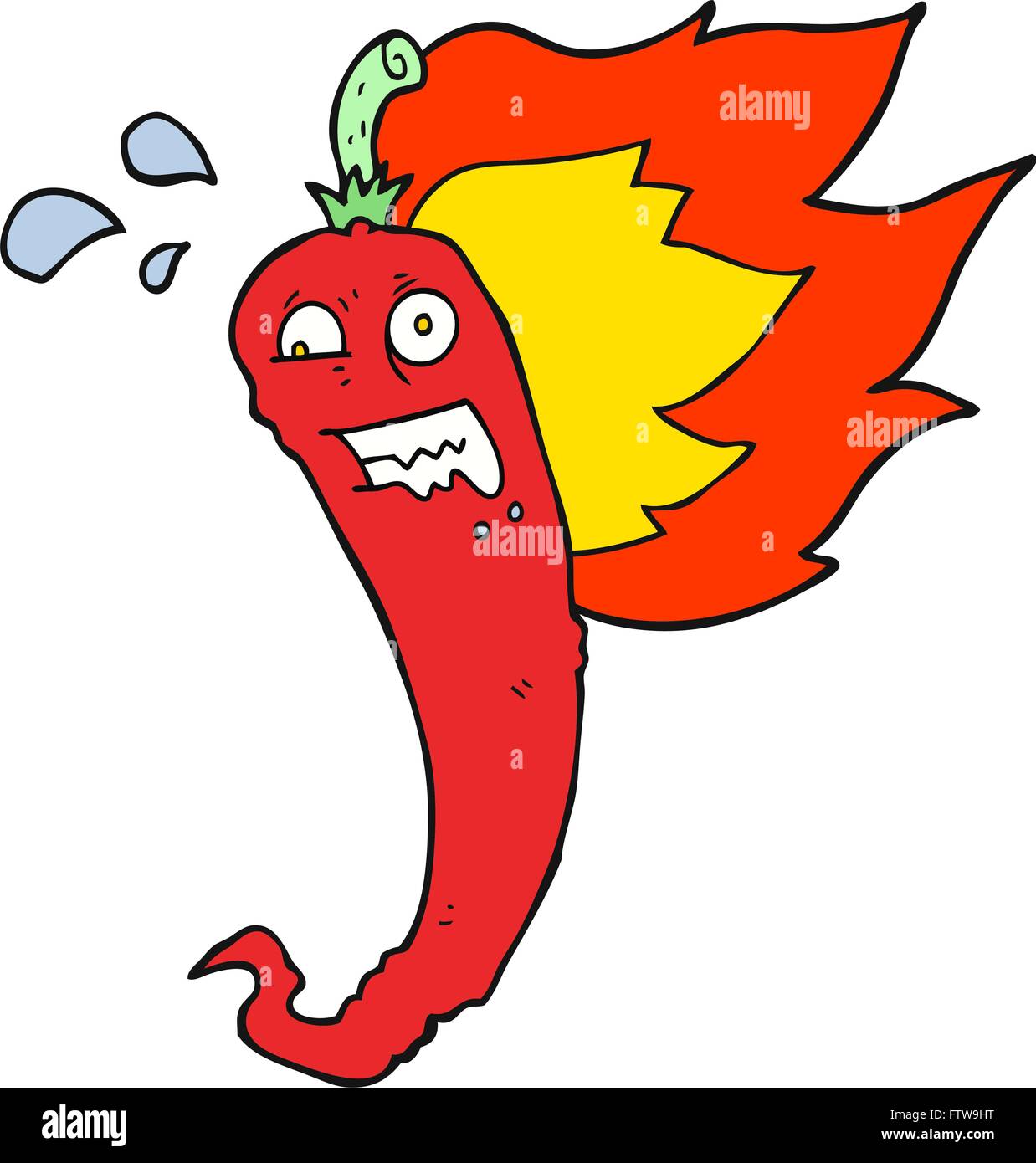 hot chilli pepper freehand drawn cartoon Stock Vector Image & Art - Alamy