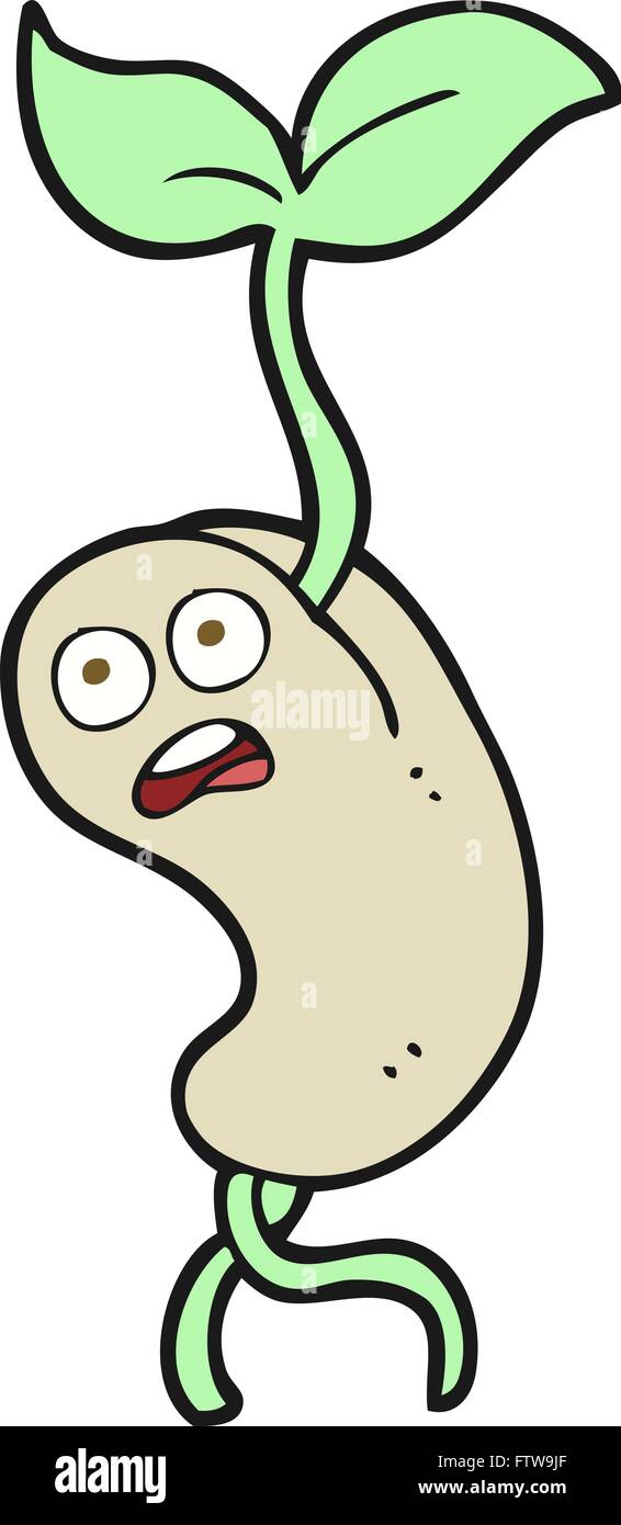 freehand drawn cartoon sprouting seed Stock Vector Image & Art - Alamy
