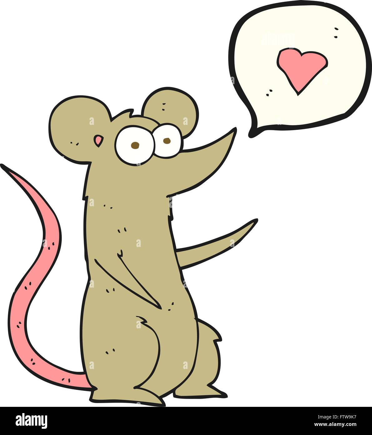 freehand drawn cartoon mouse in love Stock Vector Image & Art - Alamy