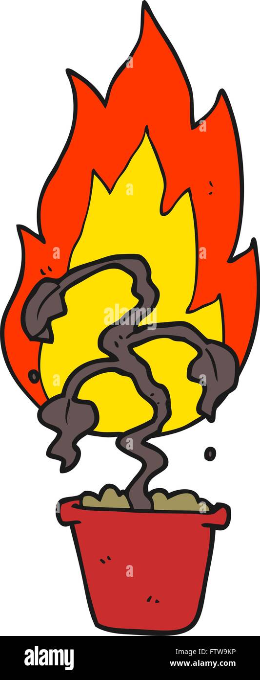 freehand drawn cartoon burning plant Stock Vector Image & Art - Alamy