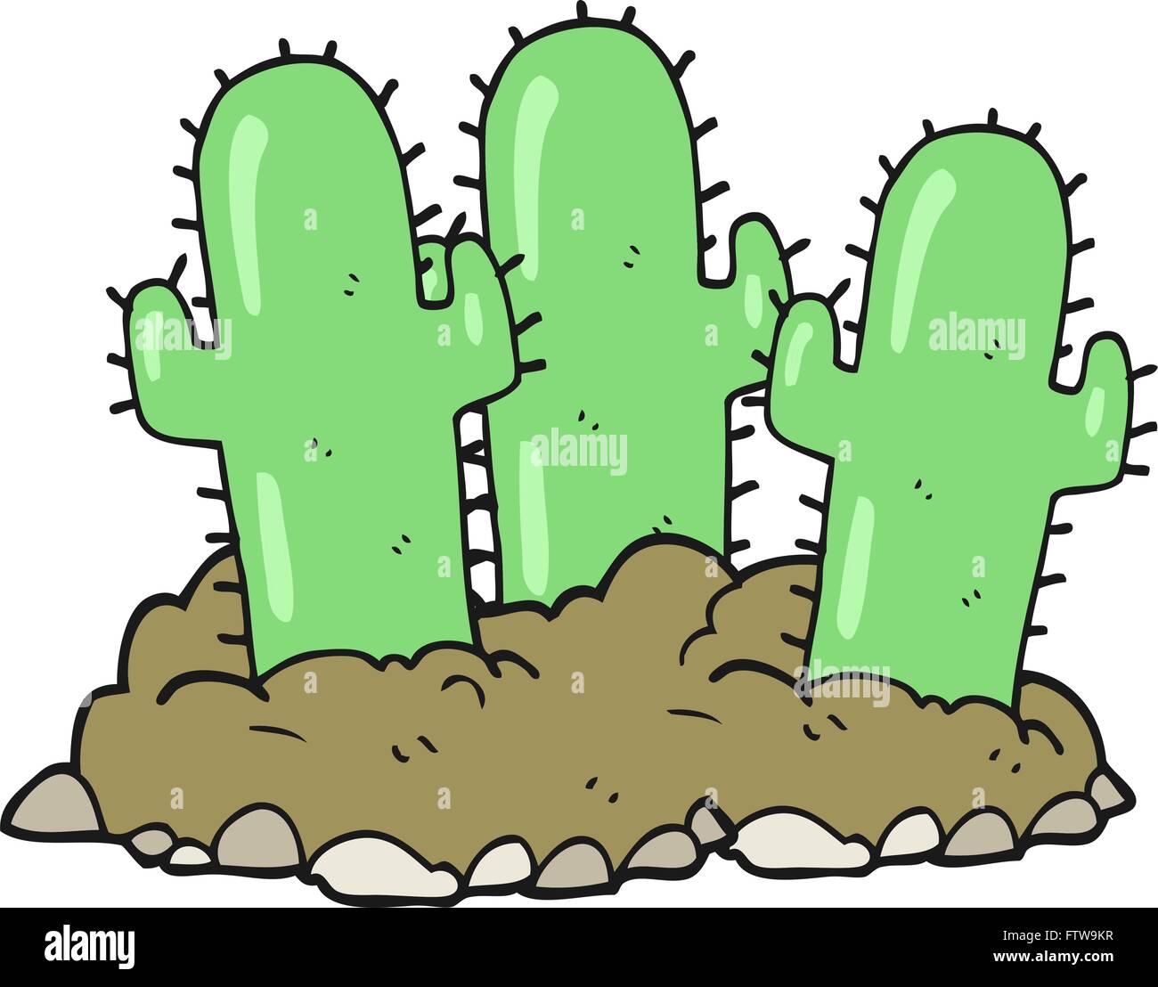 freehand drawn cartoon cactus Stock Vector Image & Art - Alamy