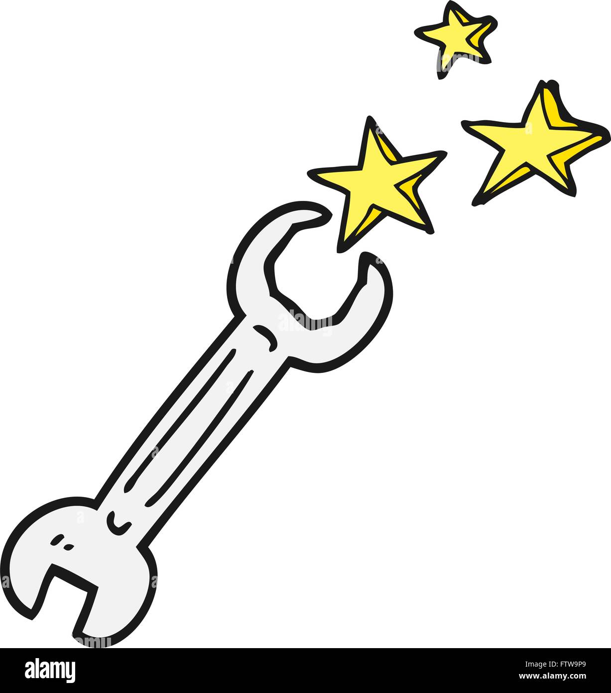freehand drawn cartoon spanner Stock Vector Image & Art - Alamy