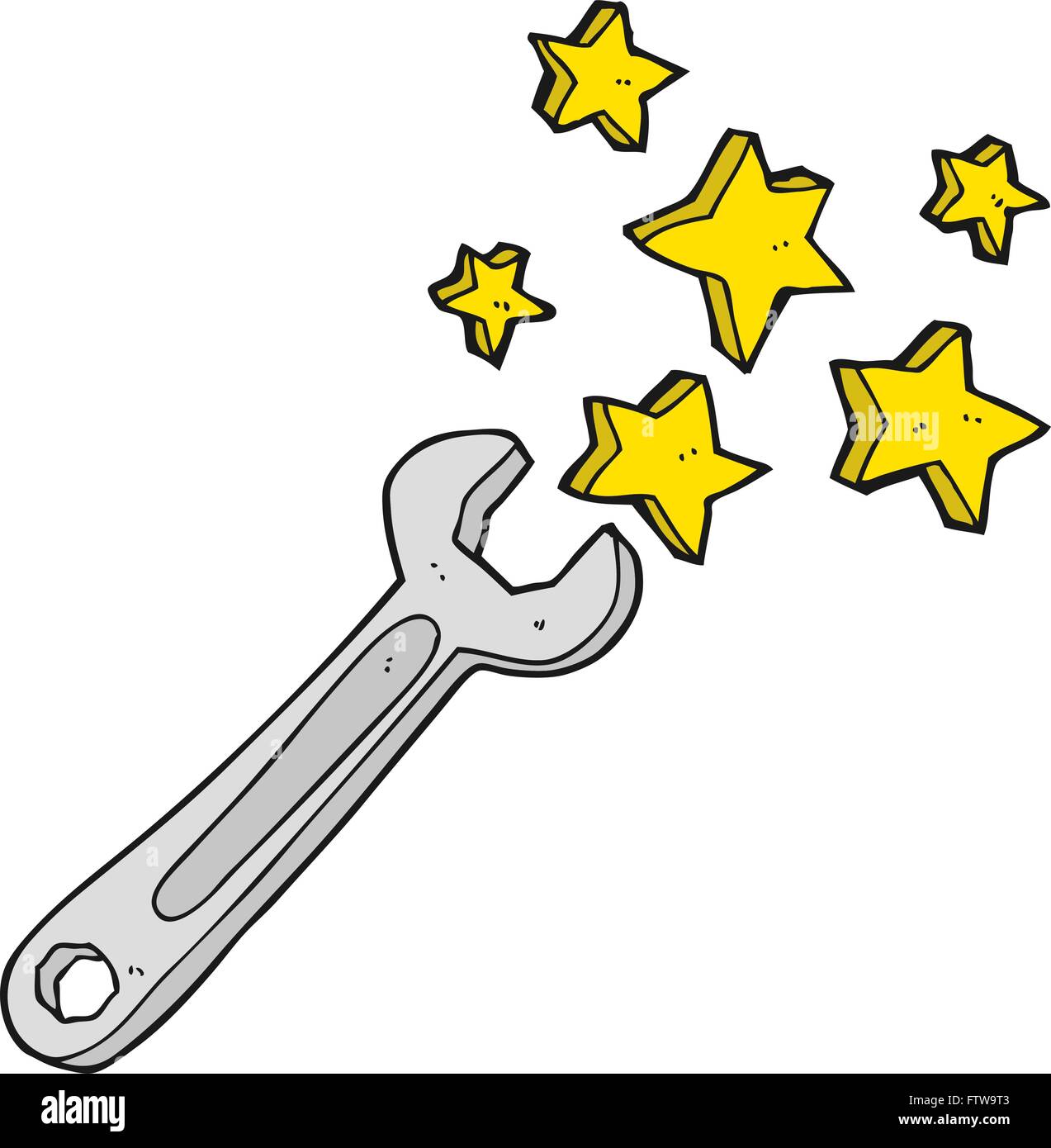 freehand drawn cartoon spanner Stock Vector Image & Art - Alamy