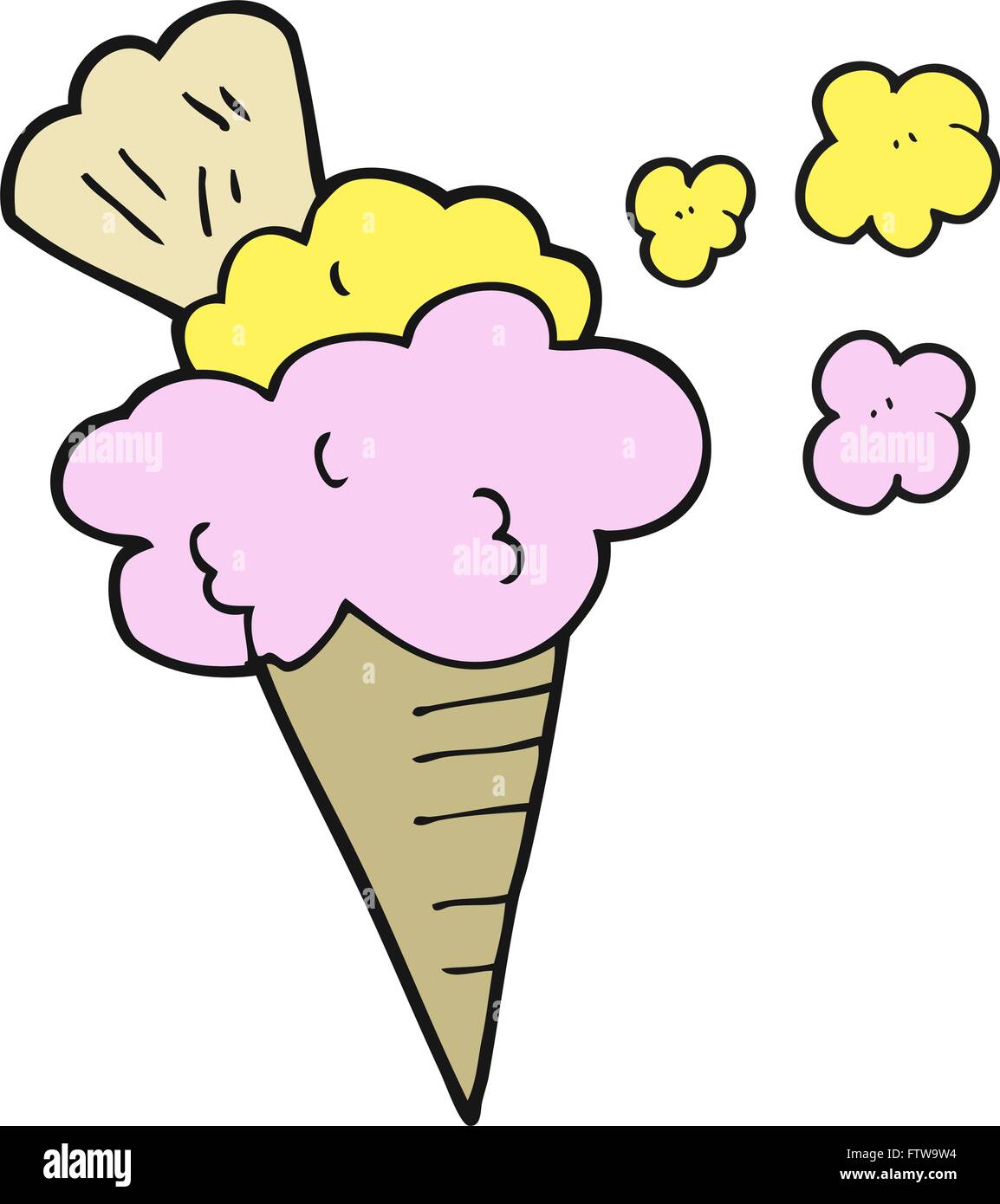 freehand drawn cartoon ice cream Stock Vector Image & Art - Alamy