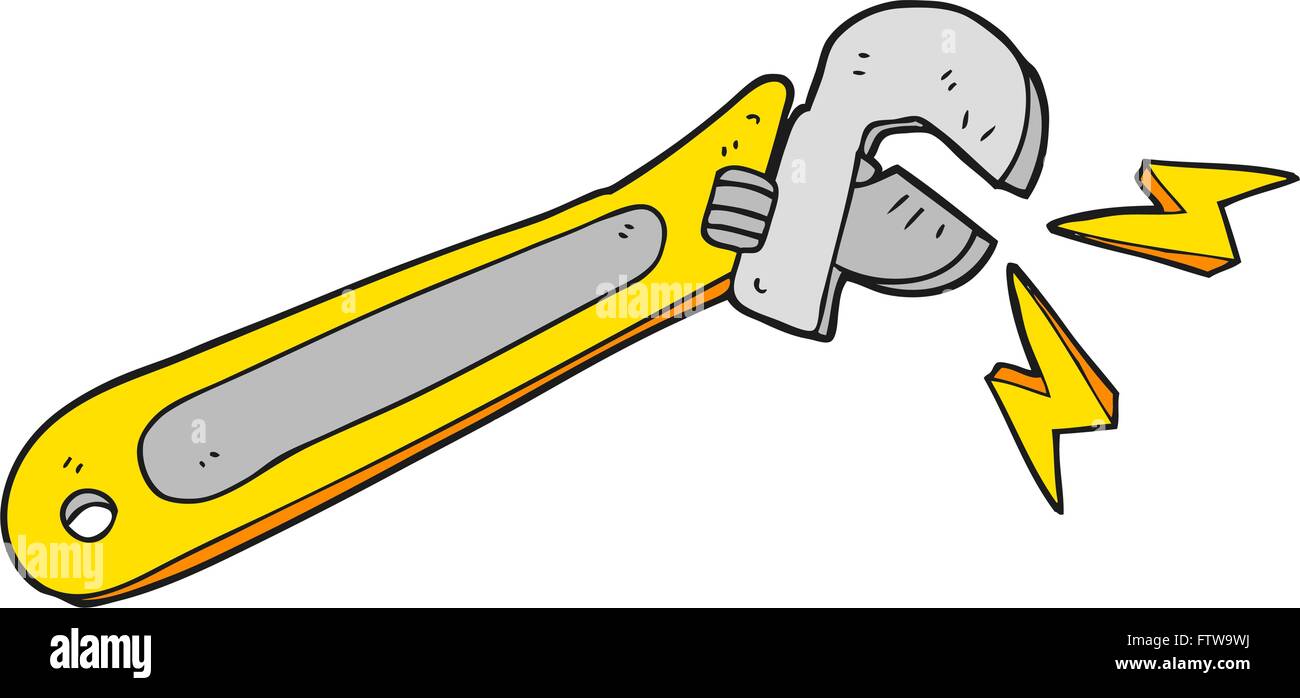 freehand drawn cartoon adjustable spanner Stock Vector Image & Art - Alamy
