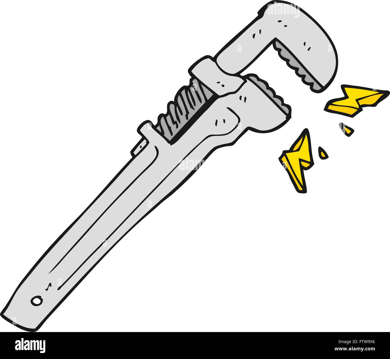 freehand drawn cartoon adjustable wrench Stock Vector Image & Art - Alamy