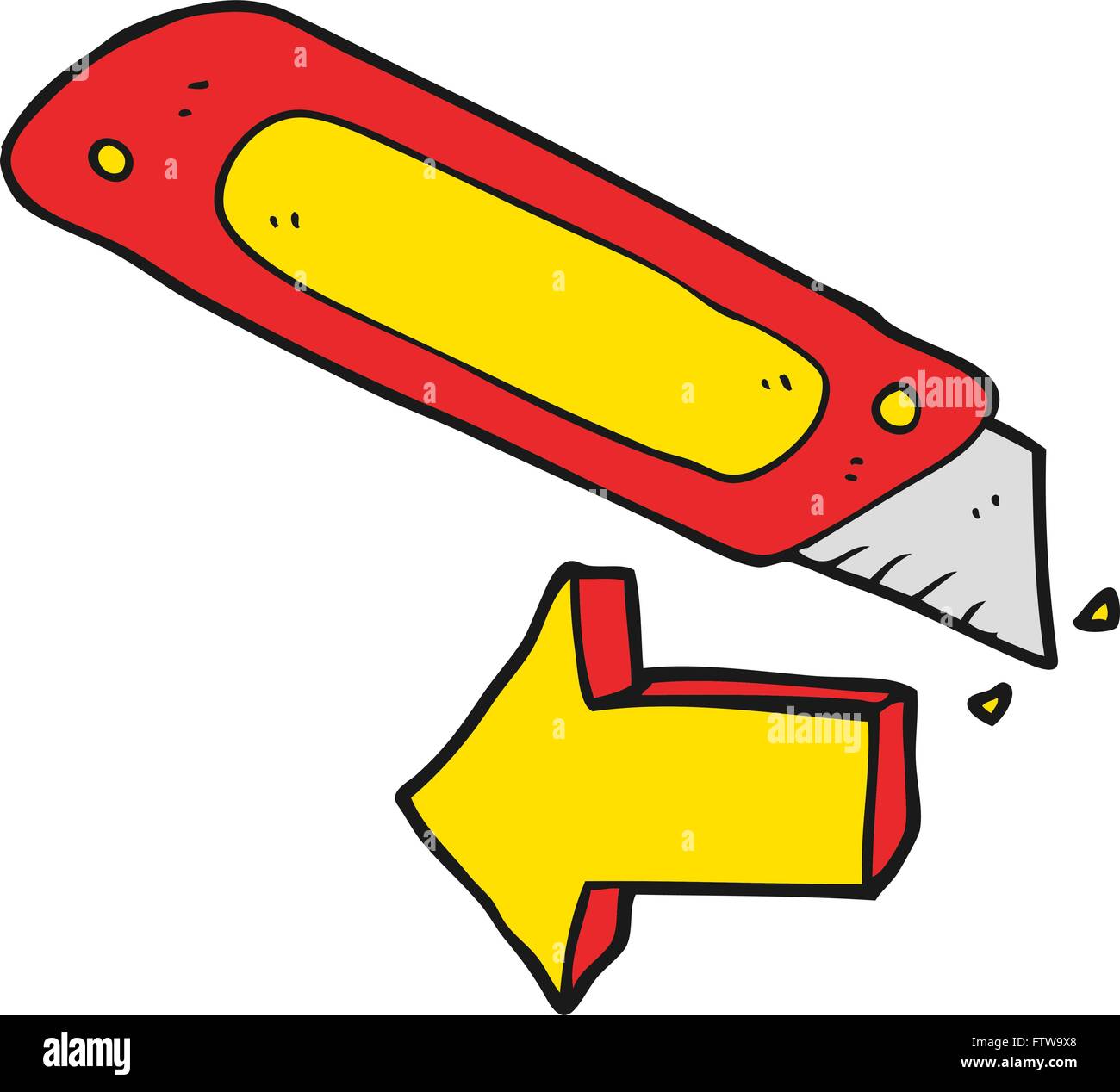 freehand drawn cartoon construction knife Stock Vector Image & Art - Alamy