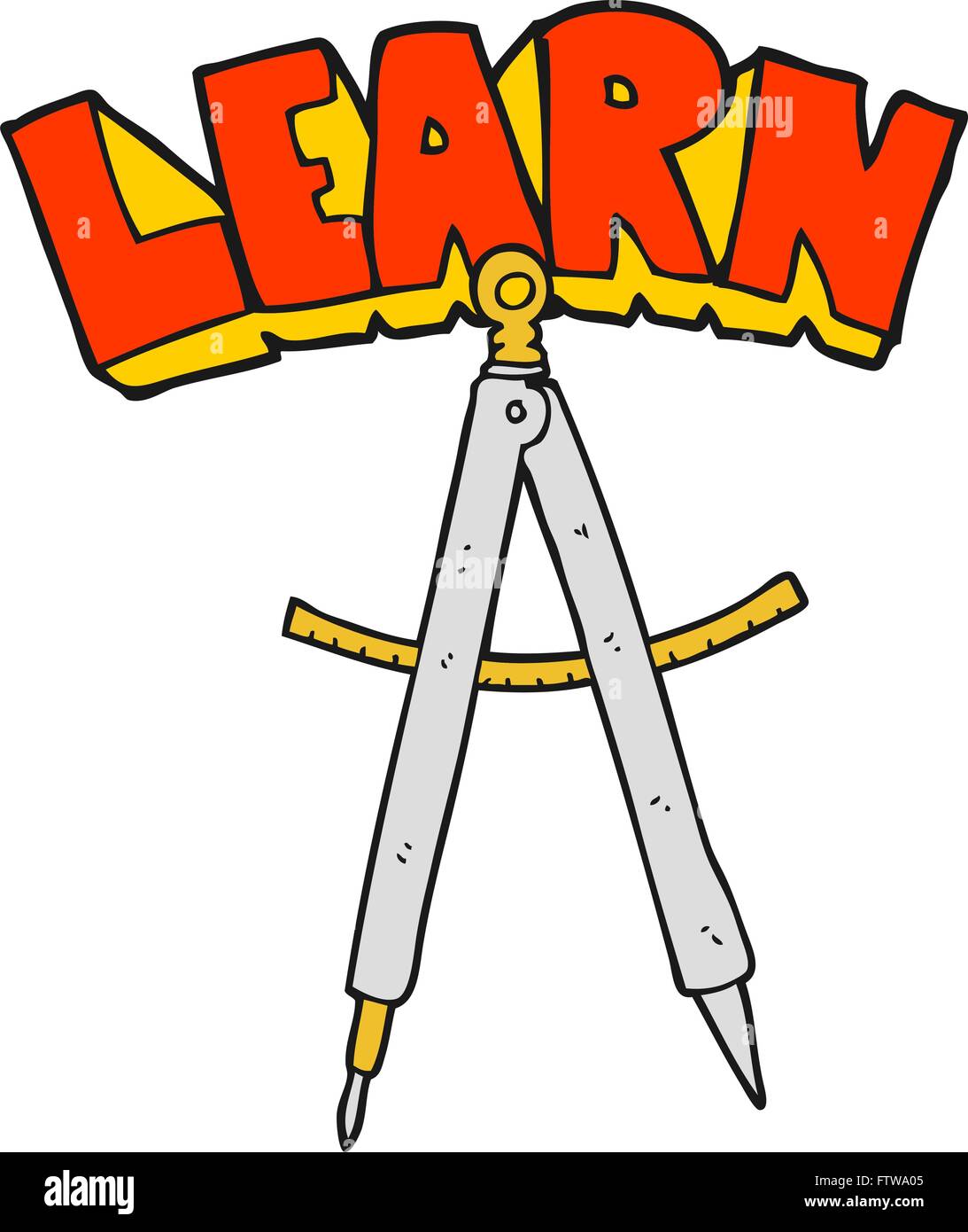 freehand drawn cartoon maths compass Stock Vector Image & Art - Alamy