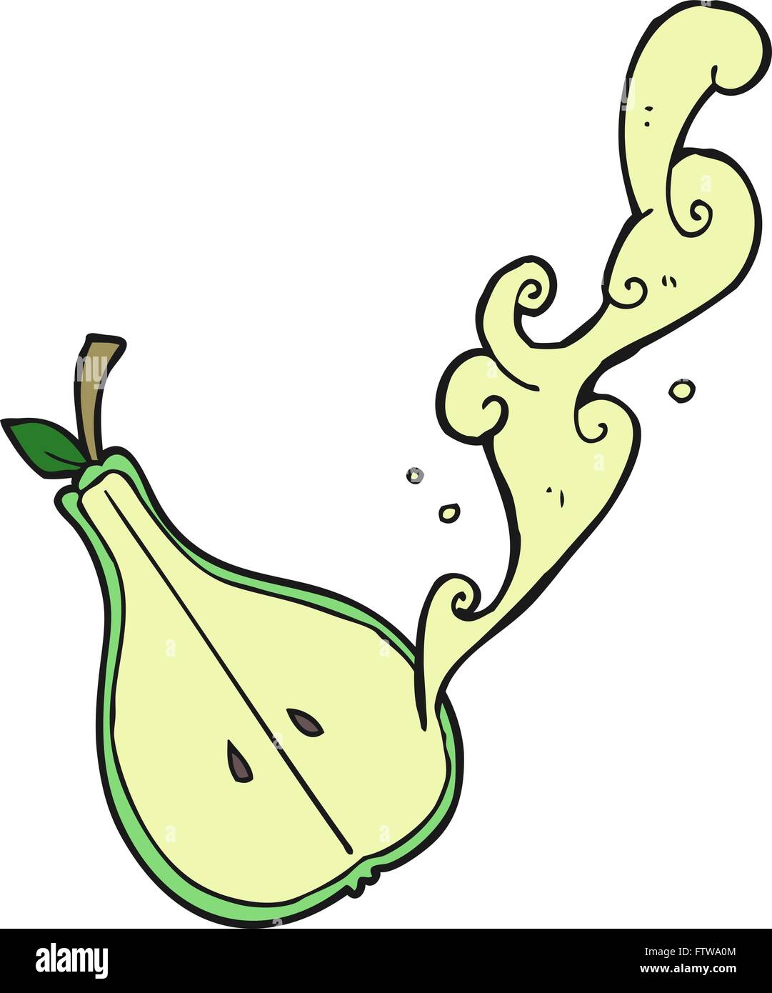 freehand drawn cartoon half pear Stock Vector Image & Art - Alamy