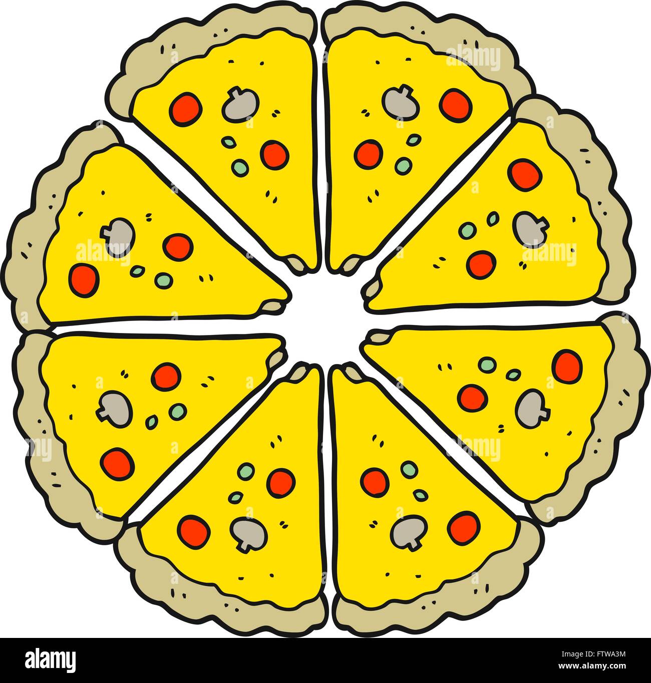 freehand drawn cartoon pizza Stock Vector Image & Art - Alamy