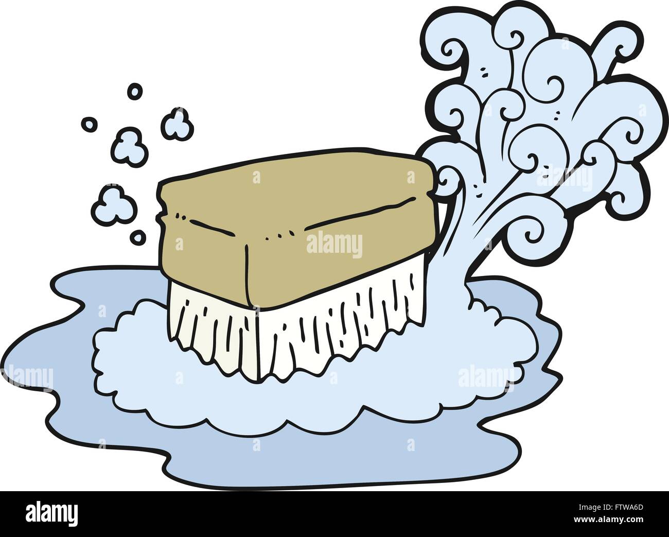 freehand drawn cartoon scrubbing brush Stock Vector Image & Art - Alamy