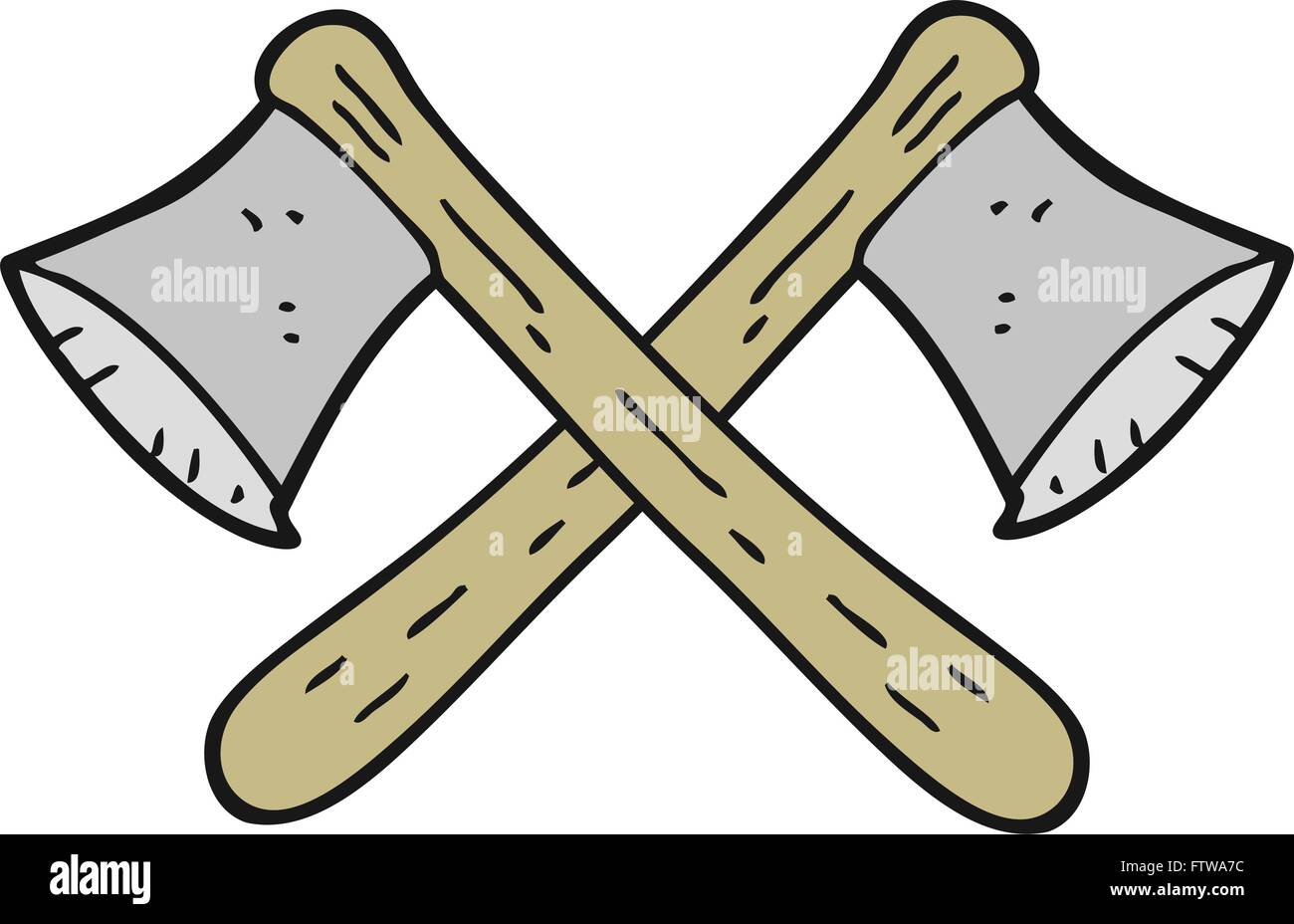 freehand drawn cartoon crossed axes Stock Vector Image & Art - Alamy
