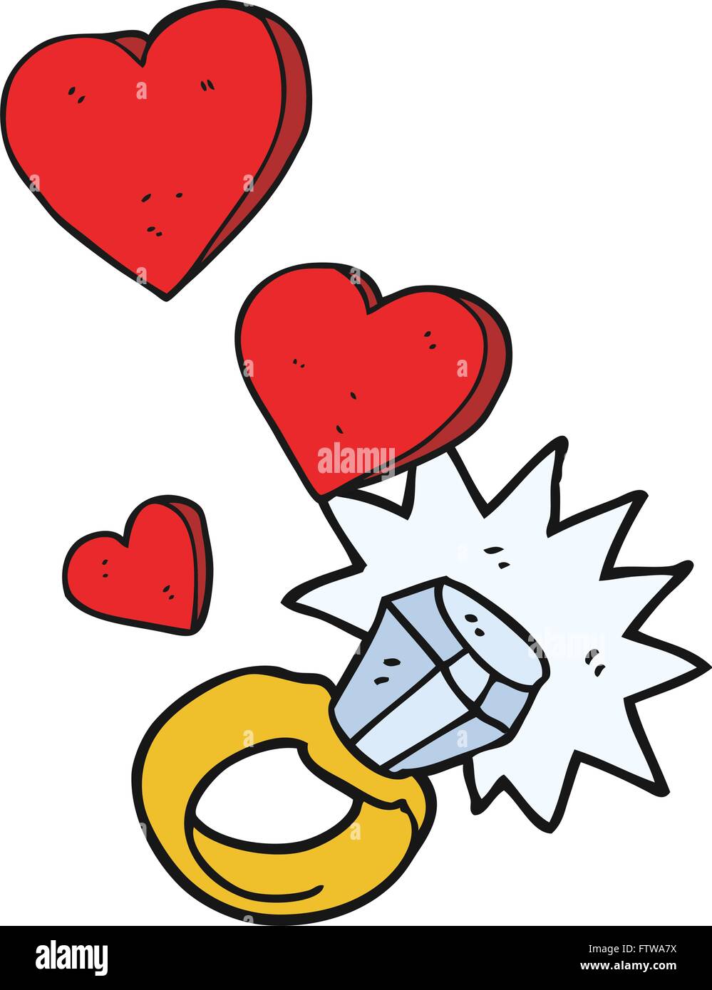 freehand drawn cartoon diamond engagement ring Stock Vector Image & Art ...