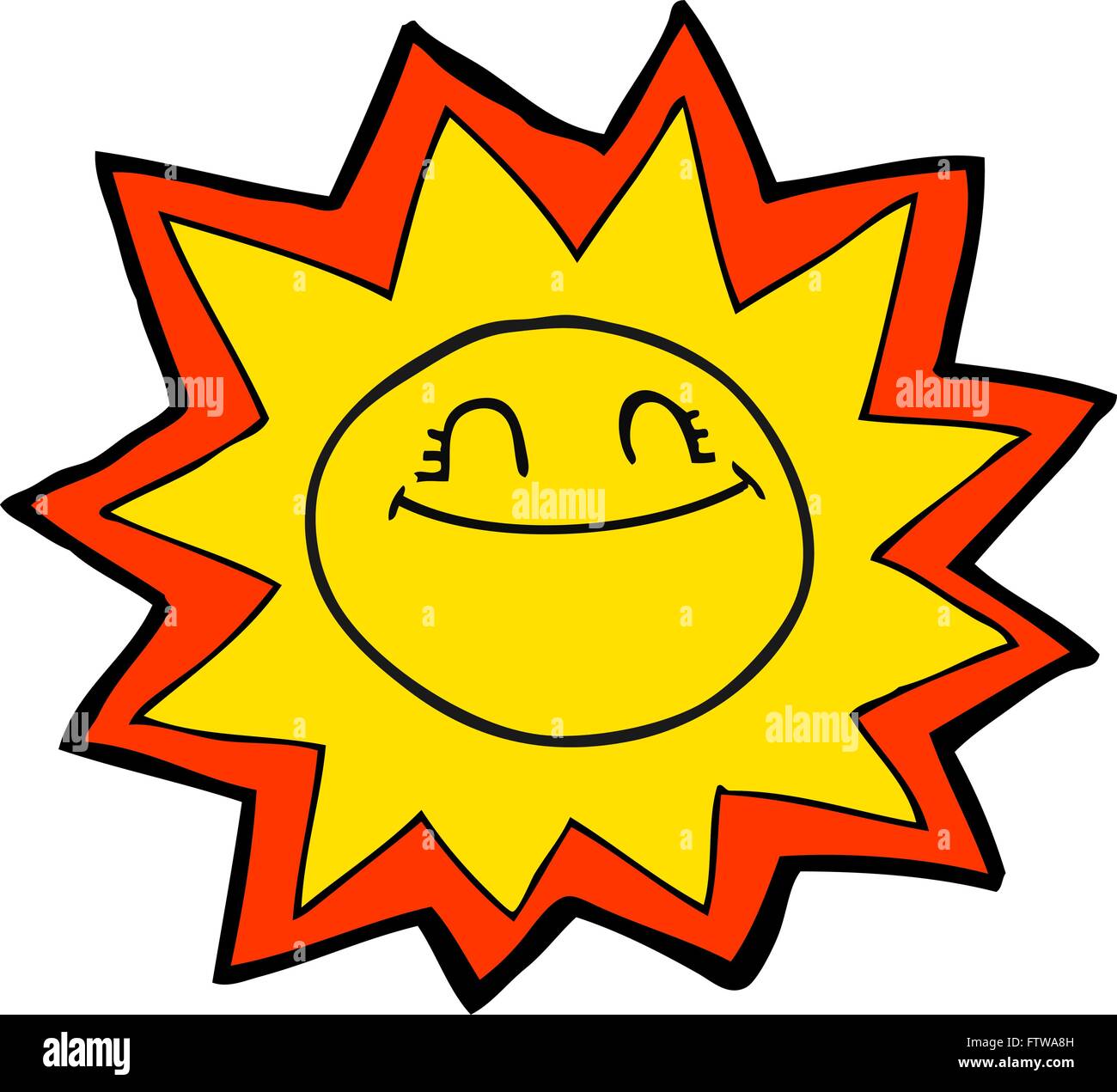 happy freehand drawn cartoon sun Stock Vector Image & Art - Alamy