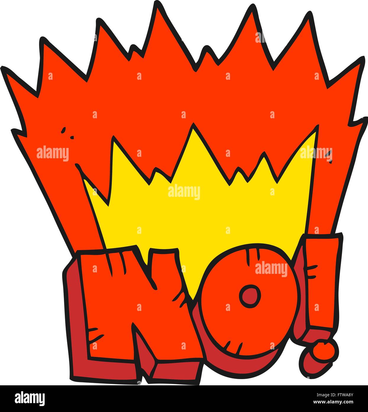 freehand drawn cartoon NO! shout Stock Vector Image & Art - Alamy