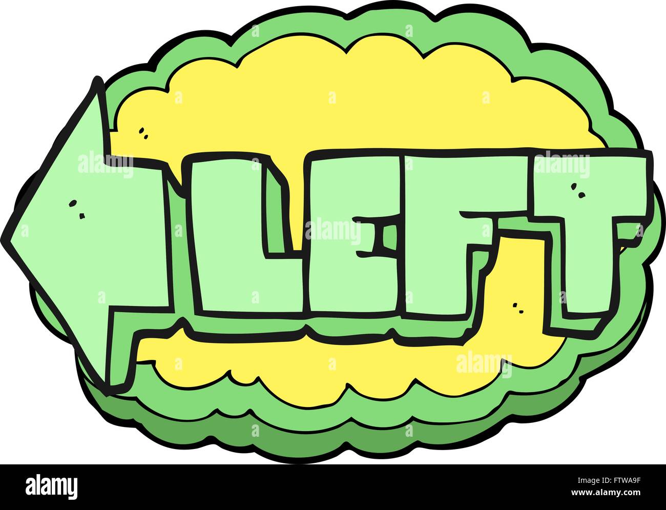 freehand drawn cartoon left symbol Stock Vector Image & Art - Alamy