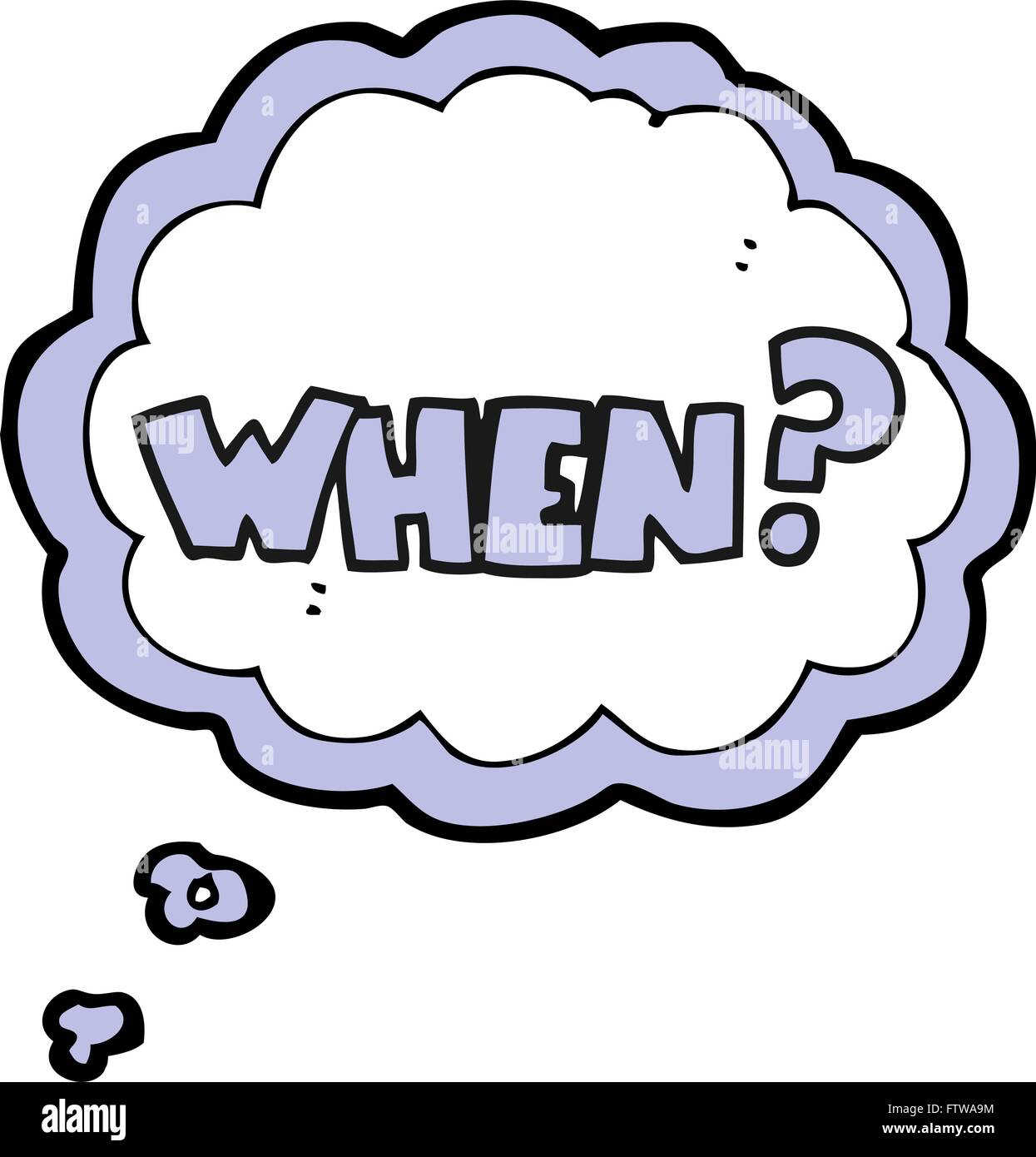 freehand drawn cartoon when? word Stock Vector Image & Art - Alamy